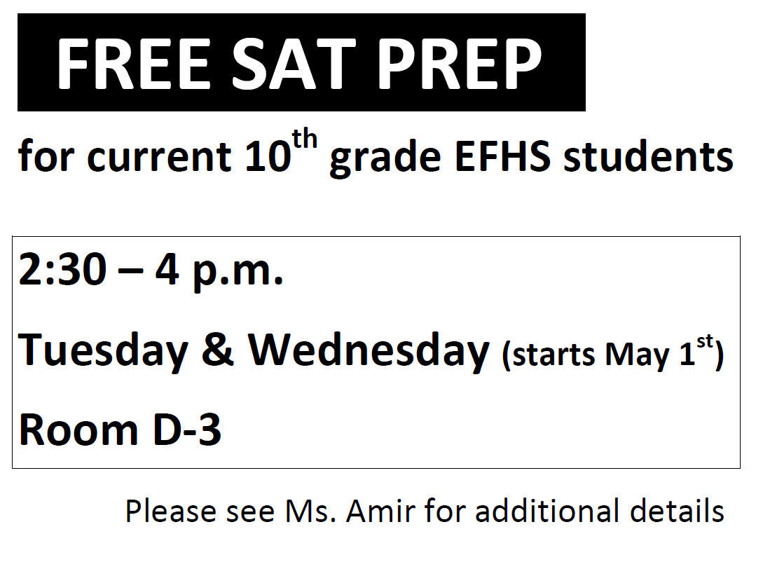 Free SAT Prep for Current EFHS 10th Grade Students | Edsel Ford High School